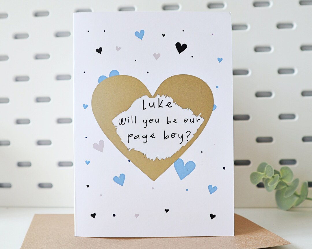 Personalised Will You Be Our Page Boy, Page Boy Card, Ask Page Boy Card ...