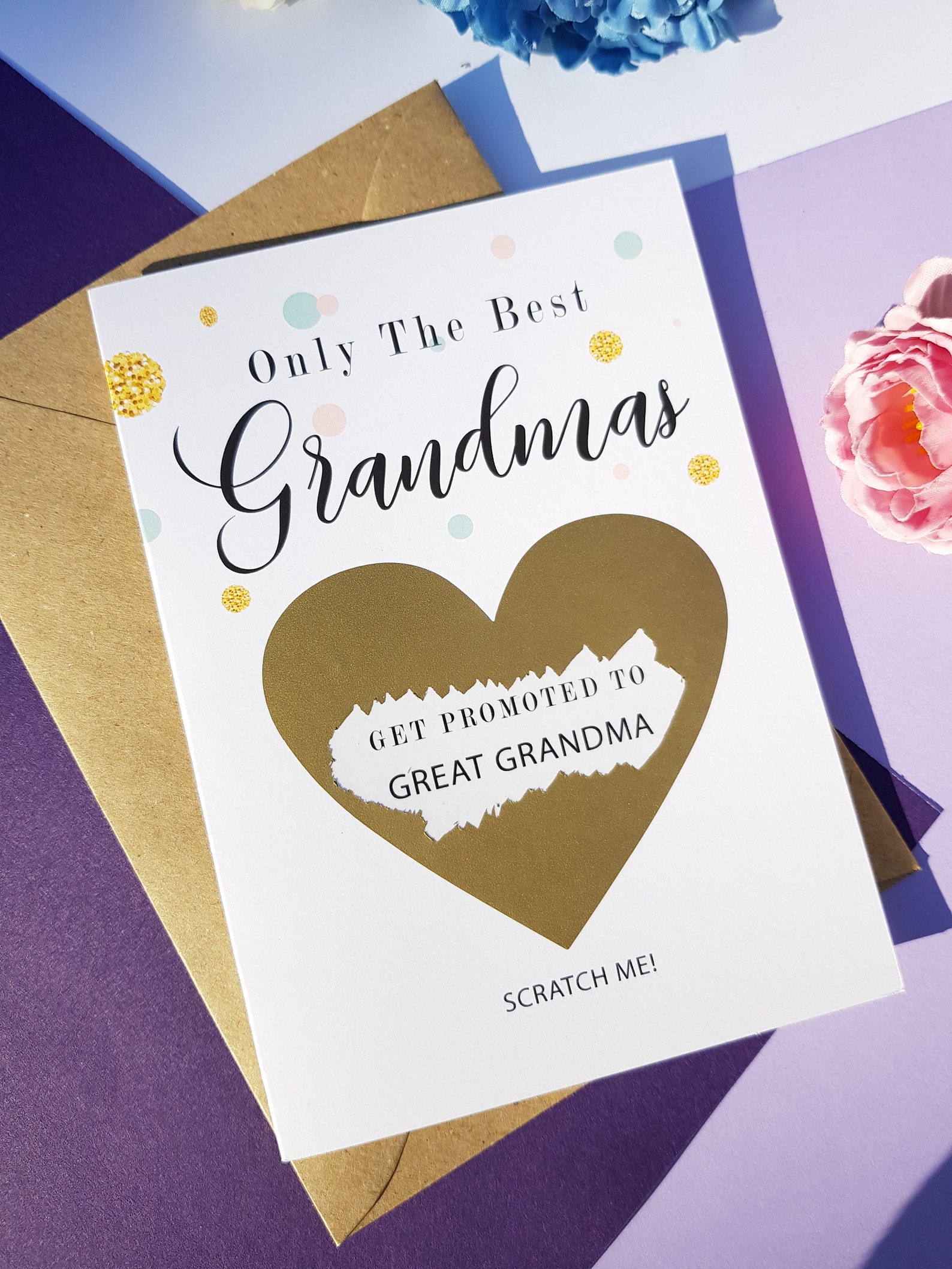Only the best grandmas get promoted to great grandma card | Etsy