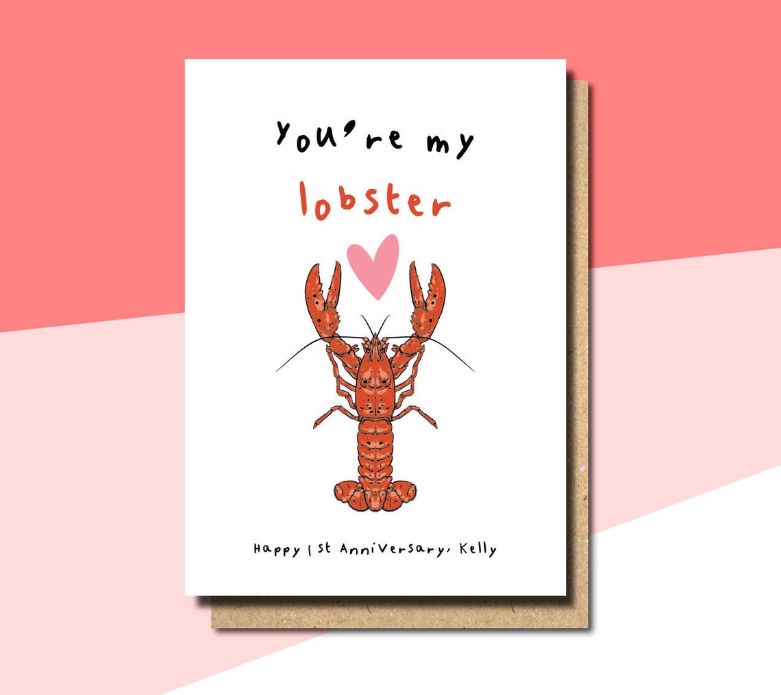Anniversary Card Personalised Lobster Card Birthday Card for - Etsy UK