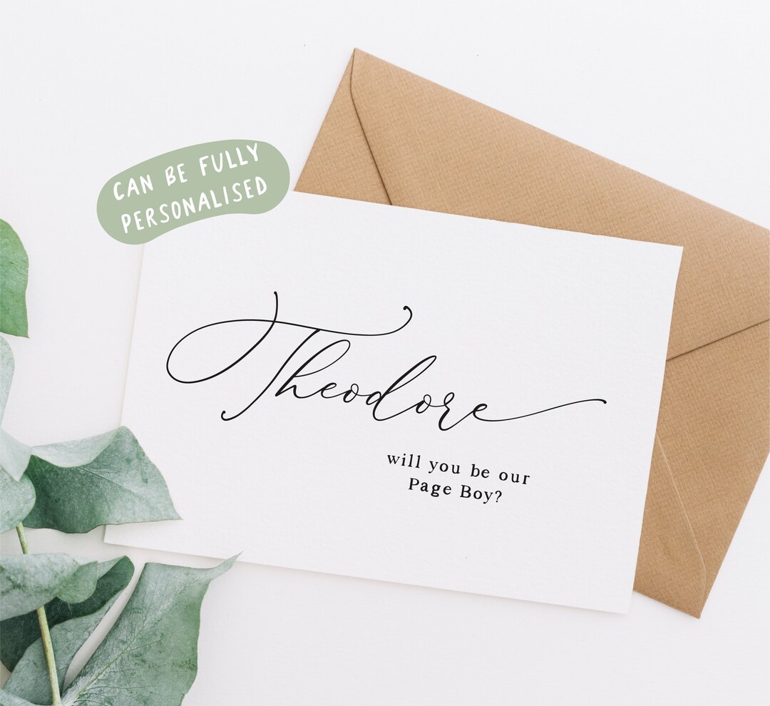 Will You Be Our Page Boy Card, Personalised Page Boy Card, Will You Be ...