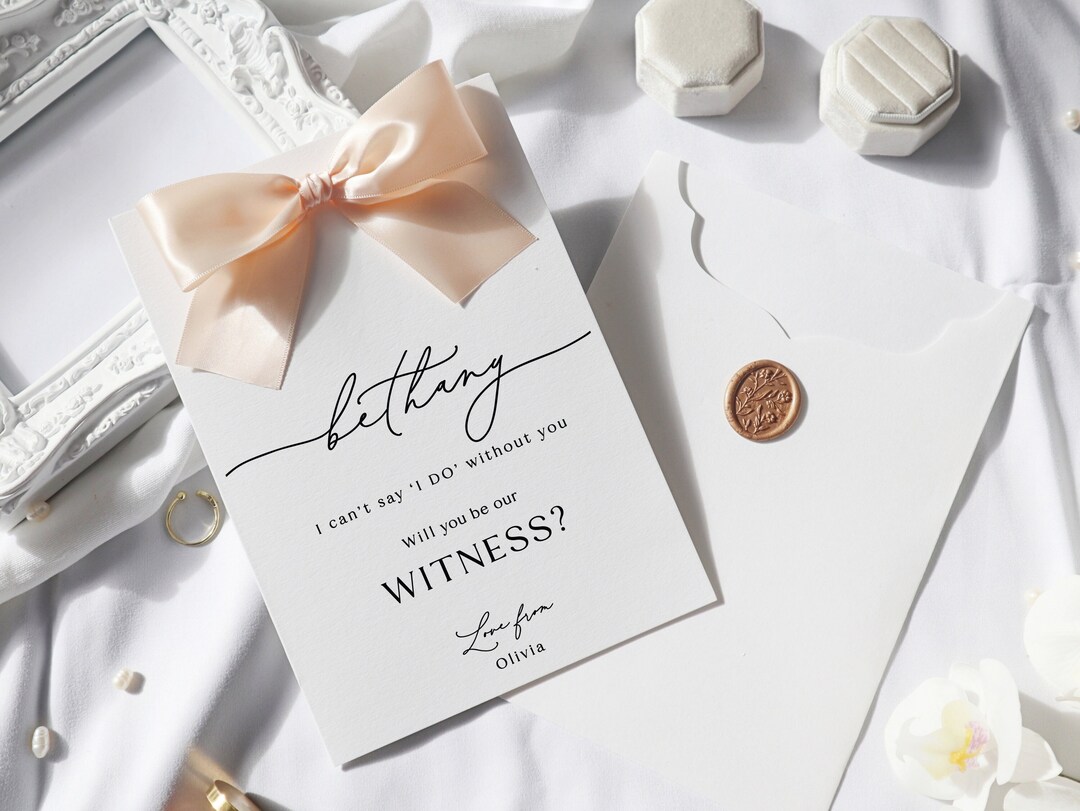 Personalised Witness Card, Witness Proposal Card, Will You Be Our ...