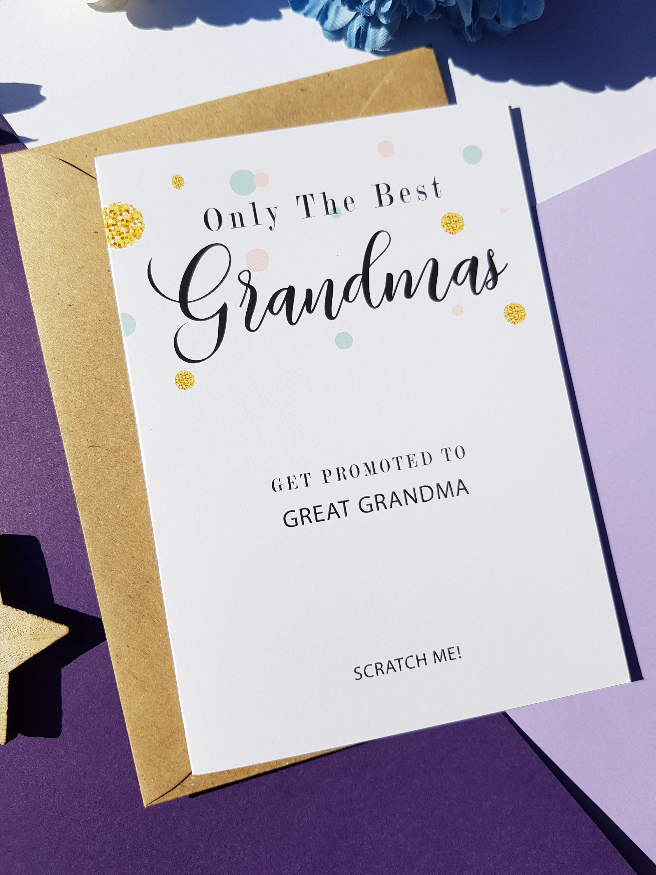 Only the Best Grandmas Get Promoted to Great Grandma Card - Etsy