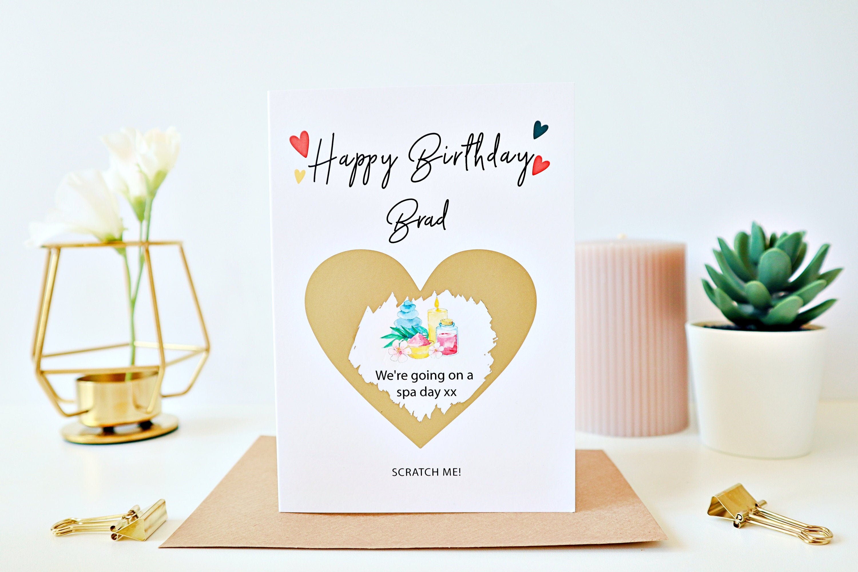 Spa Day Birthday Card Birthday Present Scratch Card Spa Day - Etsy UK