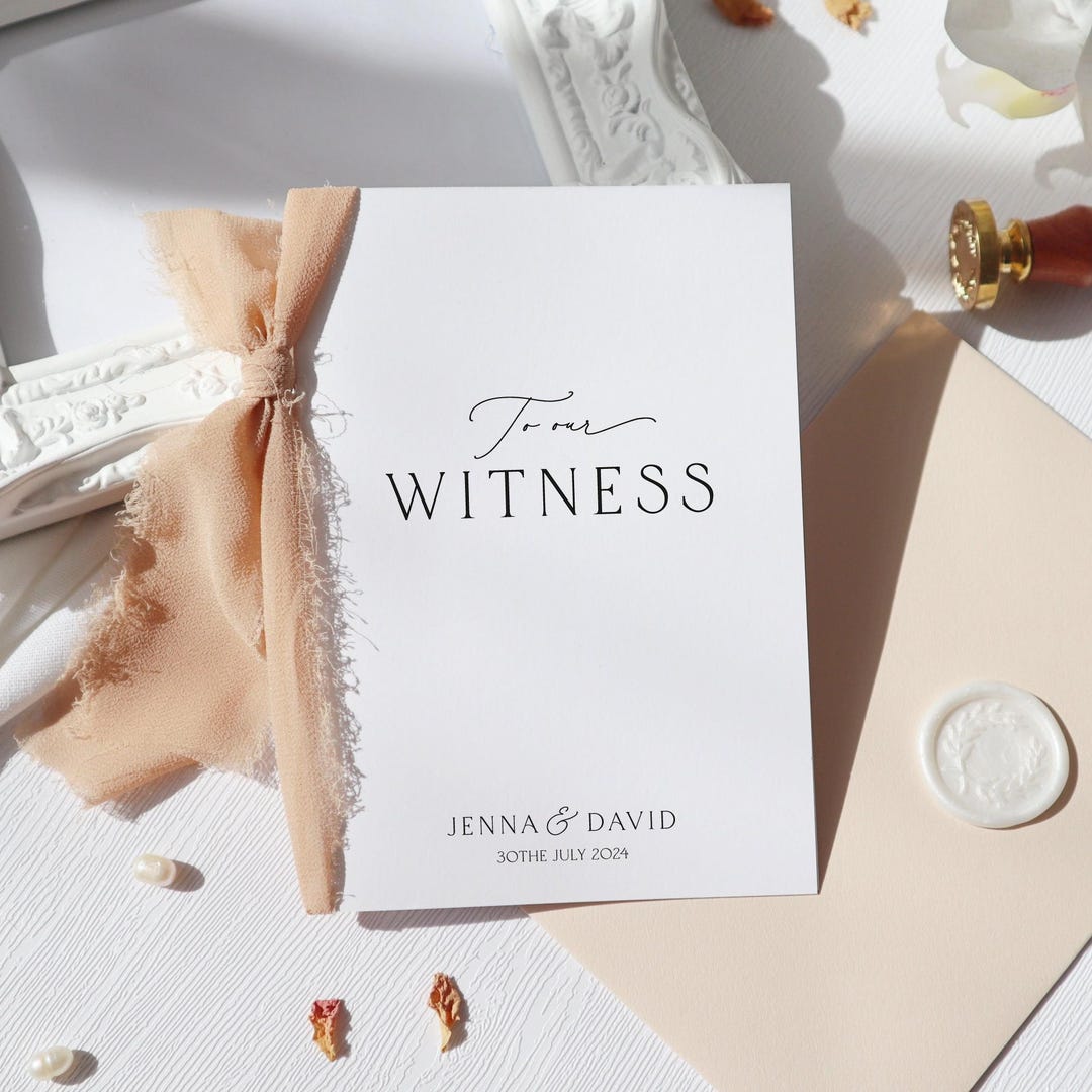To Our Witness on Our Wedding Day Card, Thank You Card for Witness ...