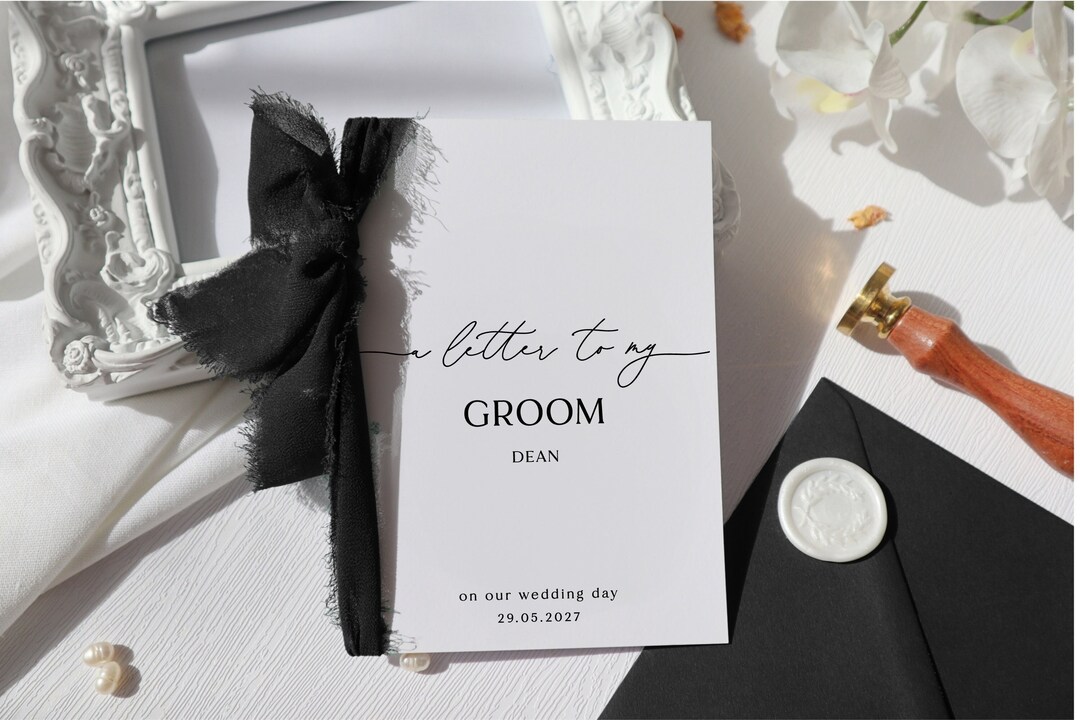 Wedding Letter to Groom Card, Personalised Love Letter, Wedding Day ...