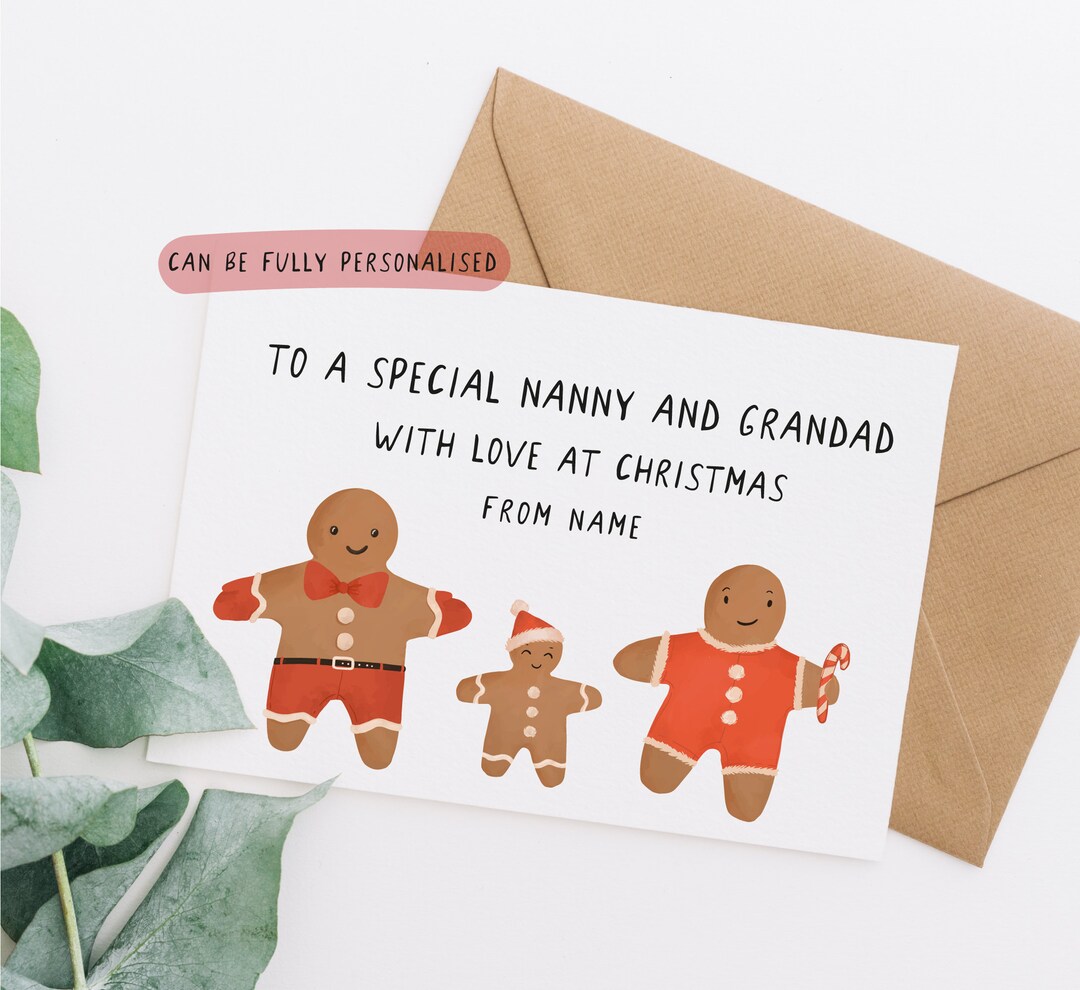 Personalised Christmas Card Nanny and Grandad Personalised - Etsy UK