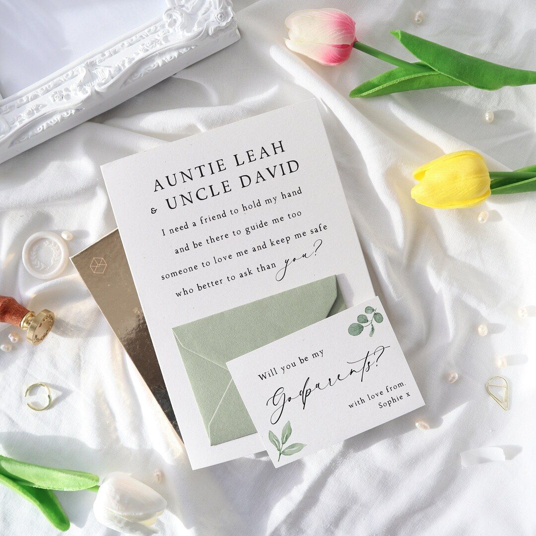 Will You Be My Godparents Card, Godparent Proposal Card, Personalised ...