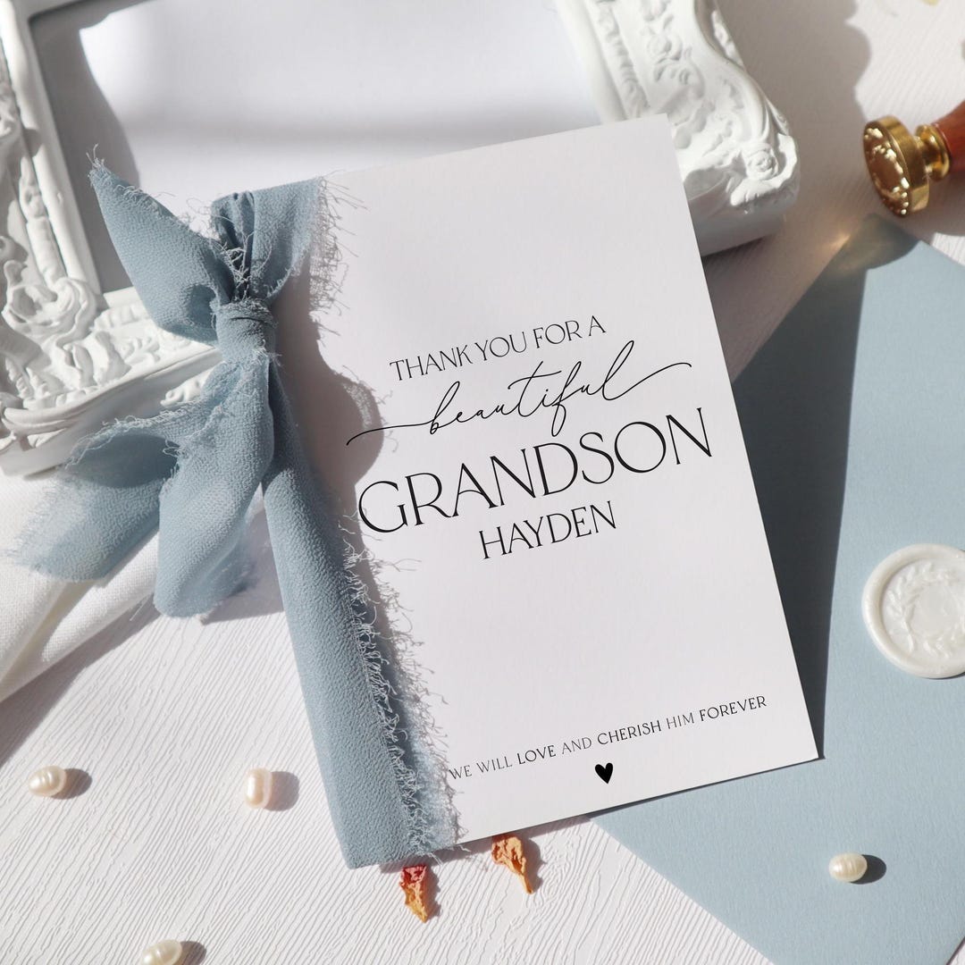 Thank You for Our Beautiful Grandson Card, Thank You for Making Us ...