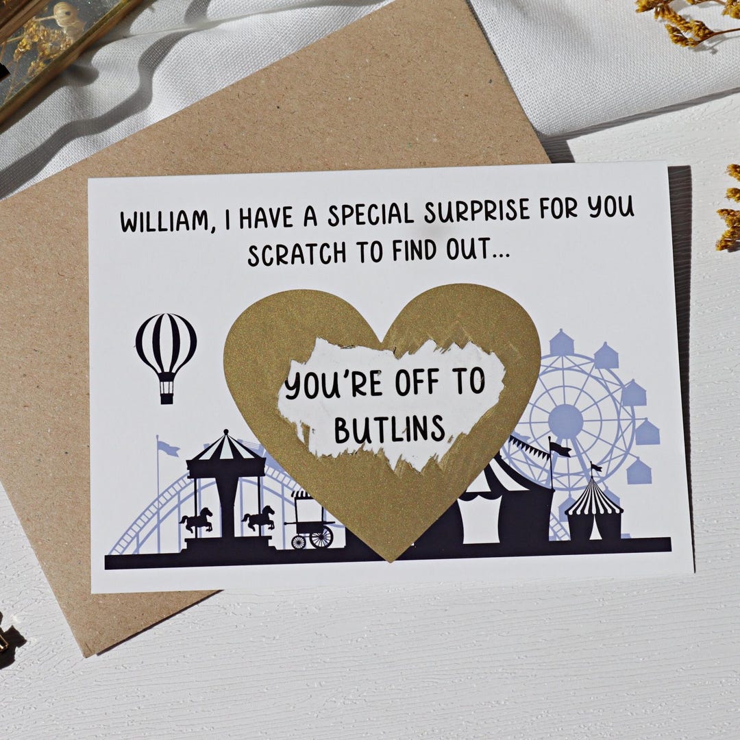 Butlins Card, Scratch to Reveal Holiday Card, Birthday Scratch Card ...