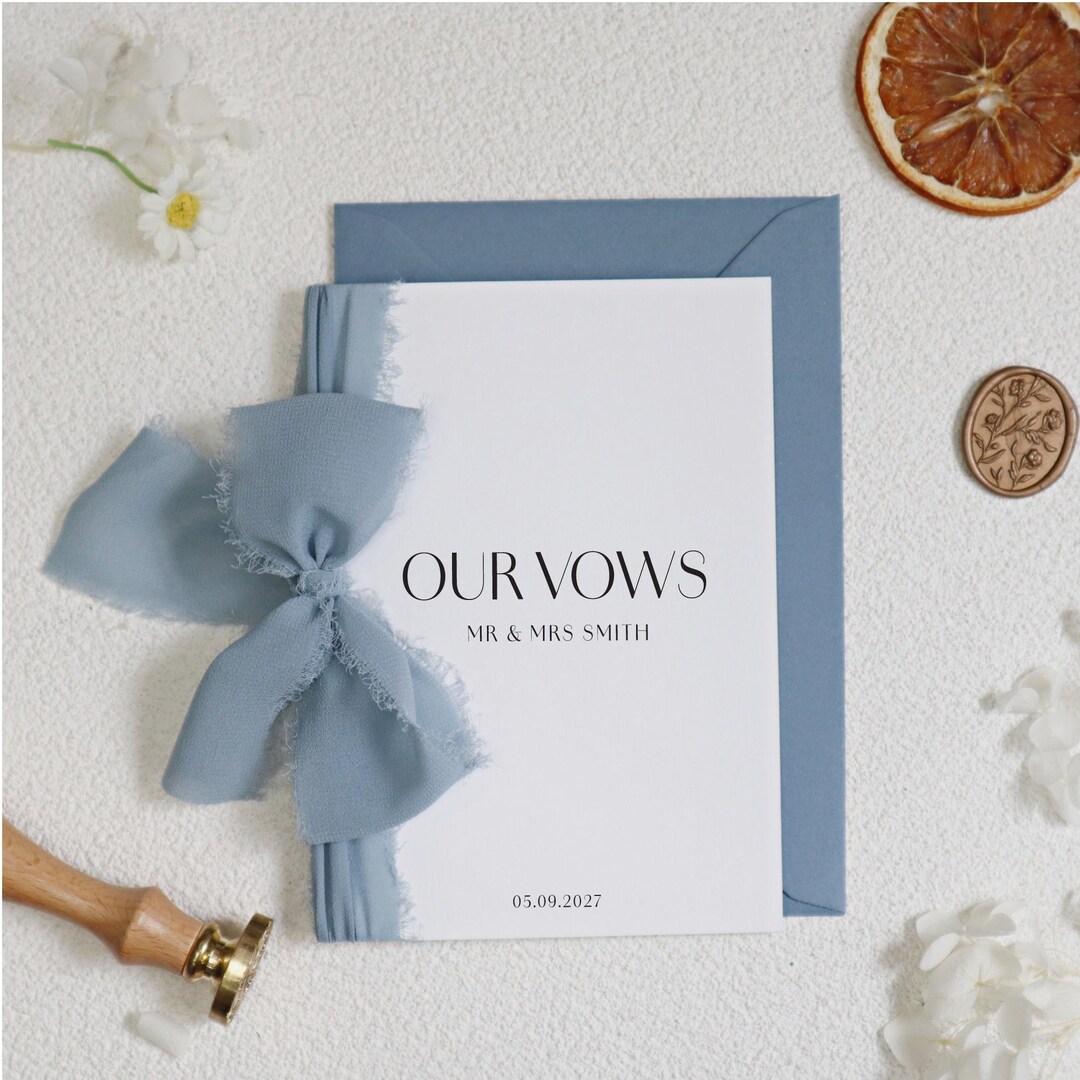Personalised Wedding Vow Cards, Custom Wedding Vows Booklet, His and ...