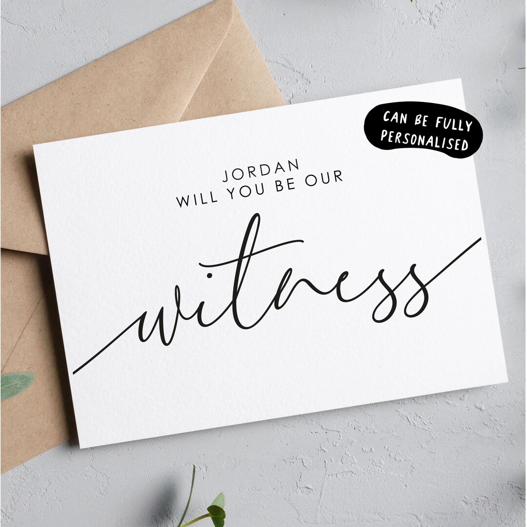 Will You Be Our Witness Card, Be Our Witness Card, Witness Proposal ...