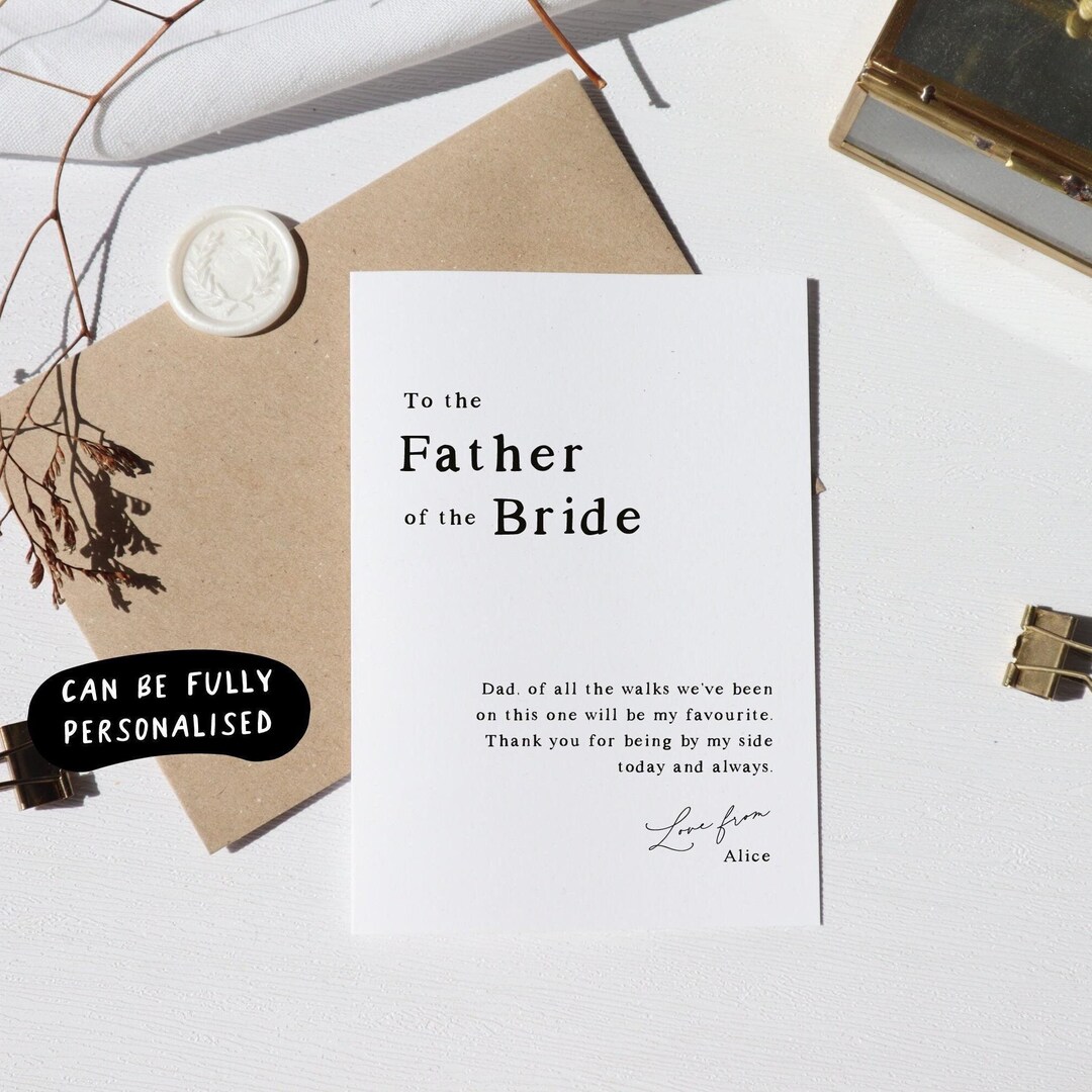 To the Father of the Bride Card, Card for Father of the Bride, to My ...