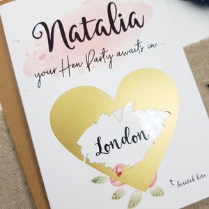 Hen do Surprise card scratch Hen do Card Hen party surprise | Etsy