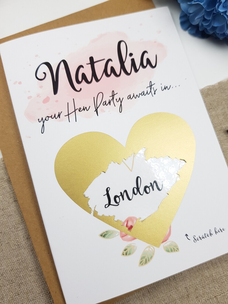 Hen do Surprise card scratch Hen do Card Hen party surprise | Etsy