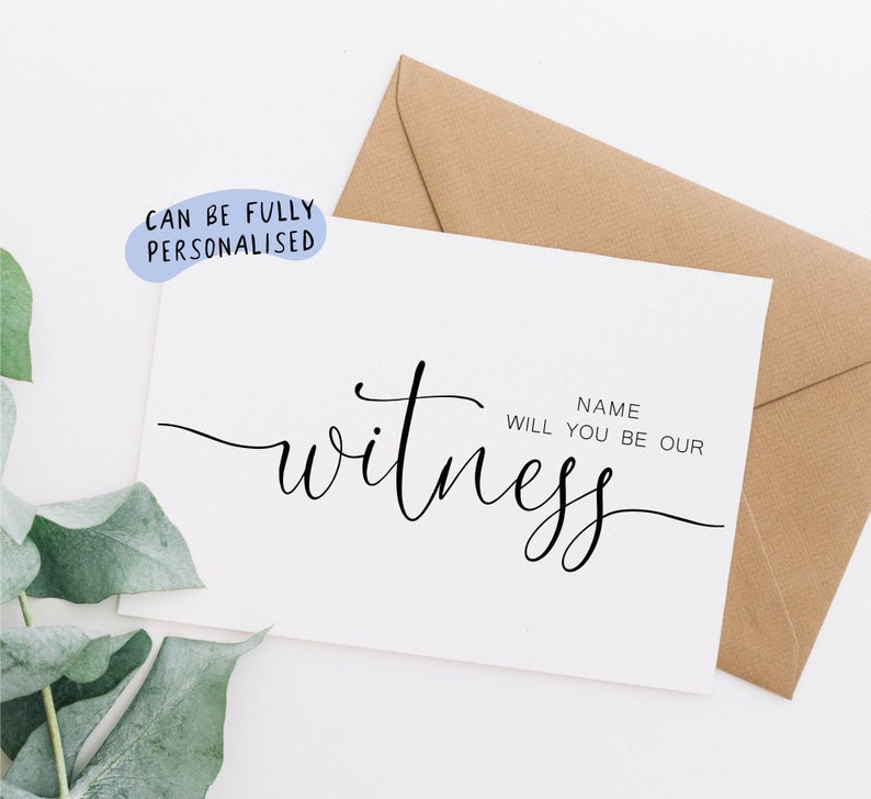 Witness Proposal Card Personalised Witness Card Will You Be - Etsy UK