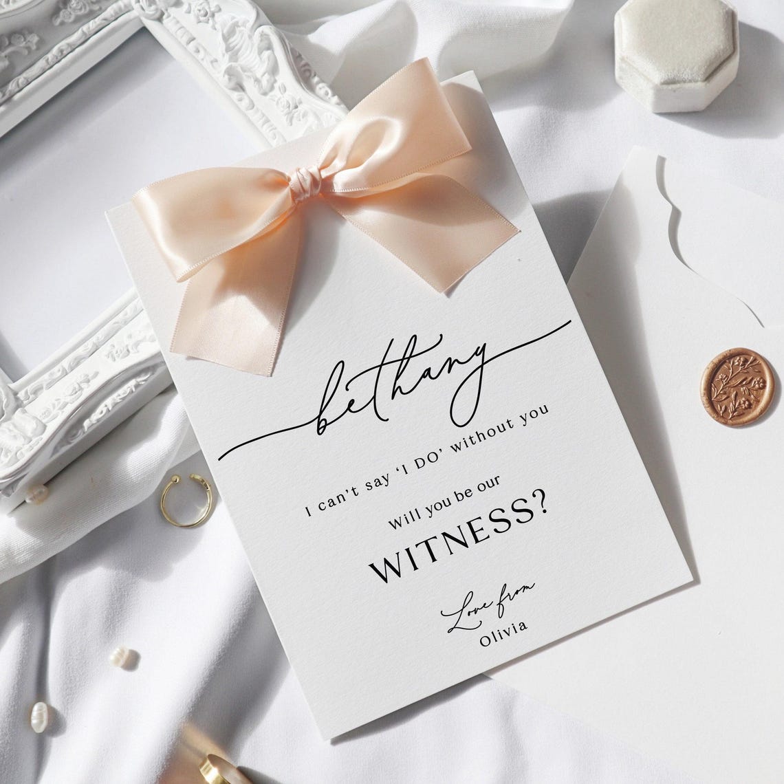 Personalised Witness Card, Witness Proposal Card, Will You Be Our ...