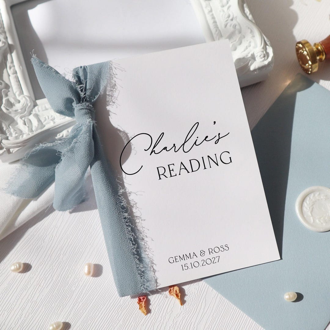 Wedding Reading Card, Personalised Wedding Reading Card, Wedding ...