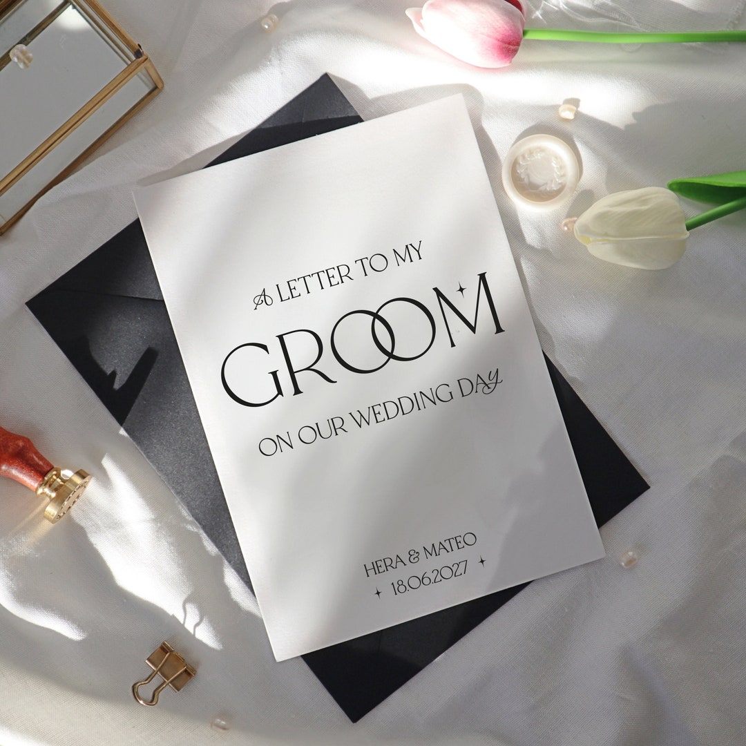 A Letter to My Groom Card, Letter to Groom on Our Wedding Day Card ...