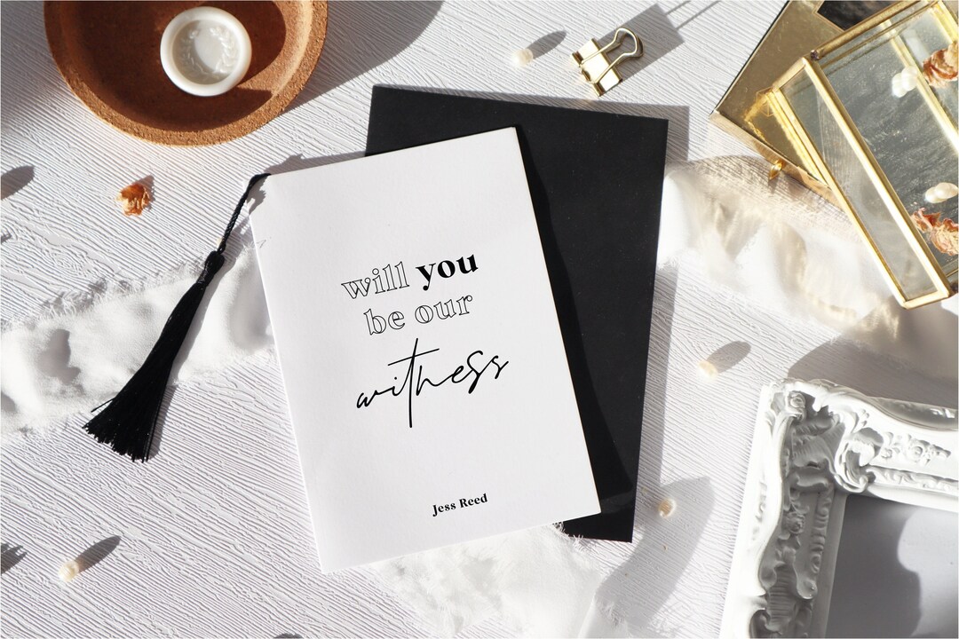 Will You Be Our Witness Card, Personalised Witness Card, Witness ...