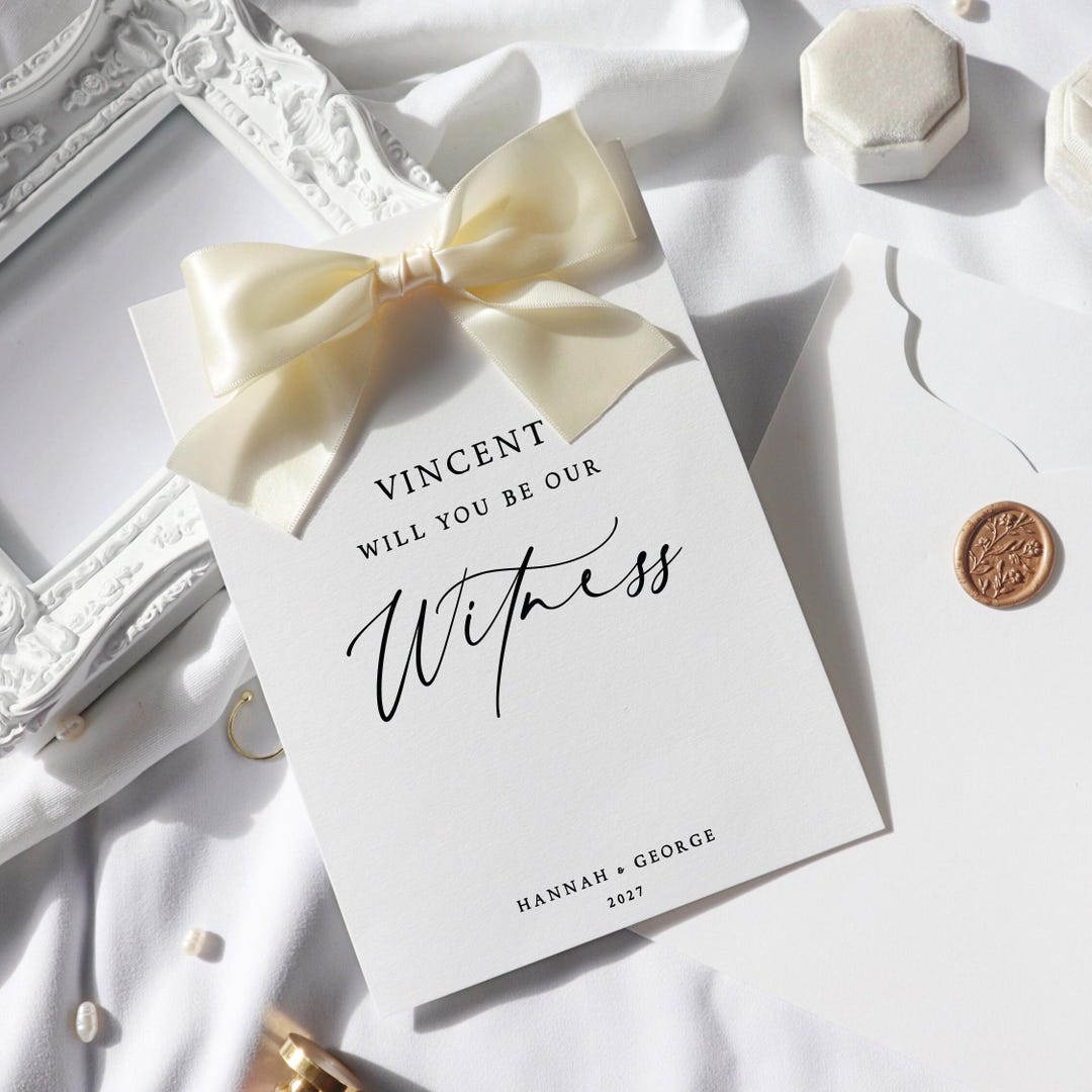 Will You Be Our Witness Card, Personalised Witness Wedding Proposal ...
