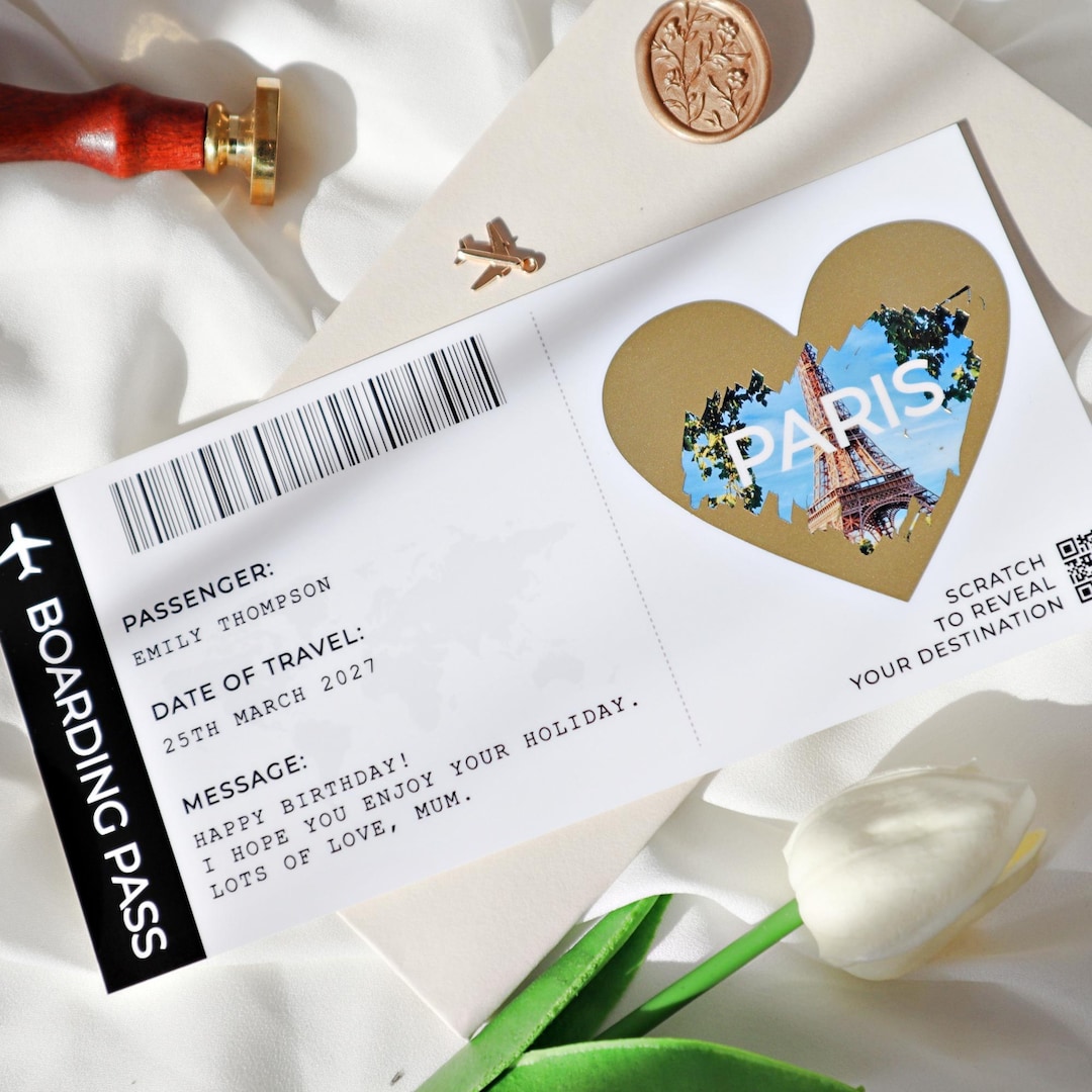 Paris Scratch Reveal Card, You're Going to Paris Card, Personalised ...