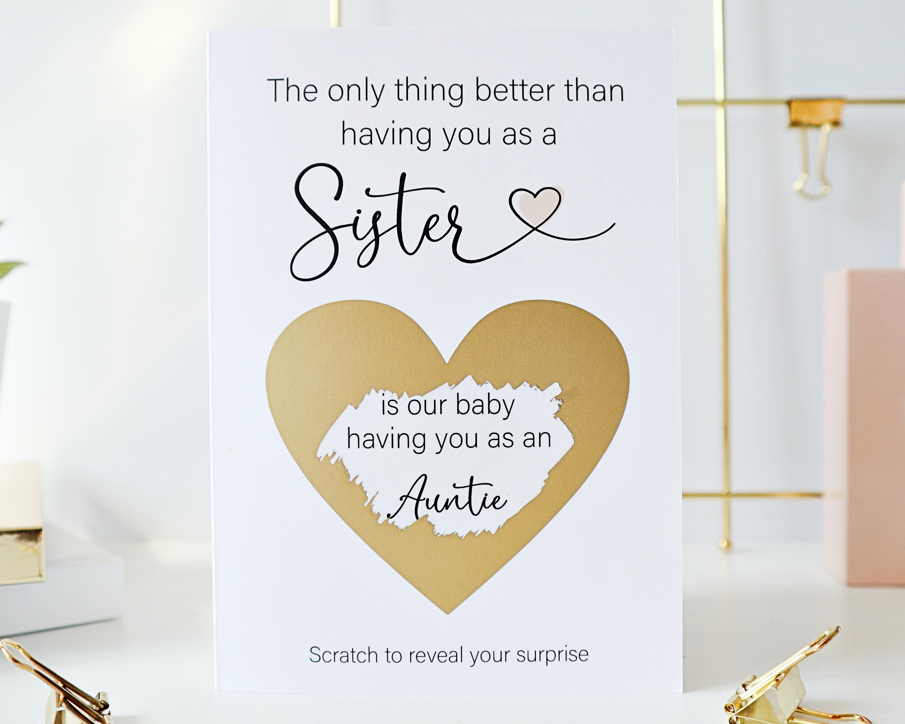 Pregnancy Announcement Scratch Card for Sister Baby Reveal - Etsy UK