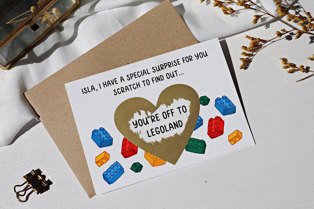 Legoland Card, Scratch Holiday Card, Scratch to Reveal Card, Scratch ...