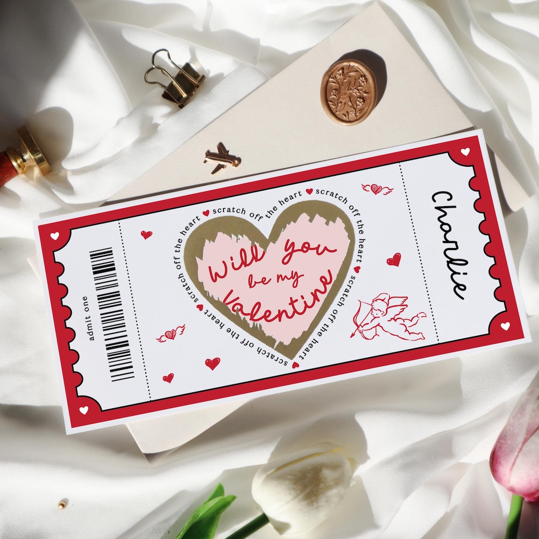 Will You Be My Valentine Scratch off Card, Personalised Secret Message ...