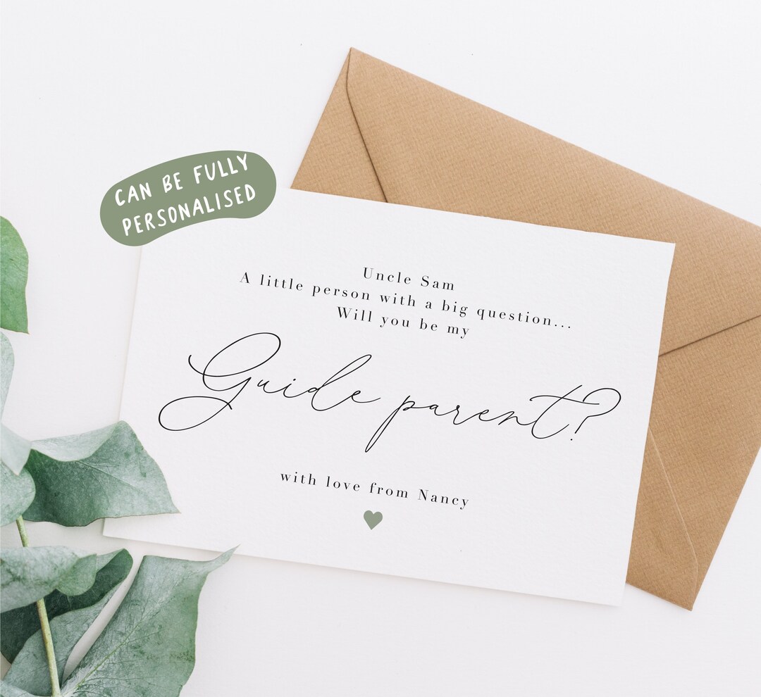 Guide Parent Card, Persoanalised Guide Parent Card, Will You Be My ...