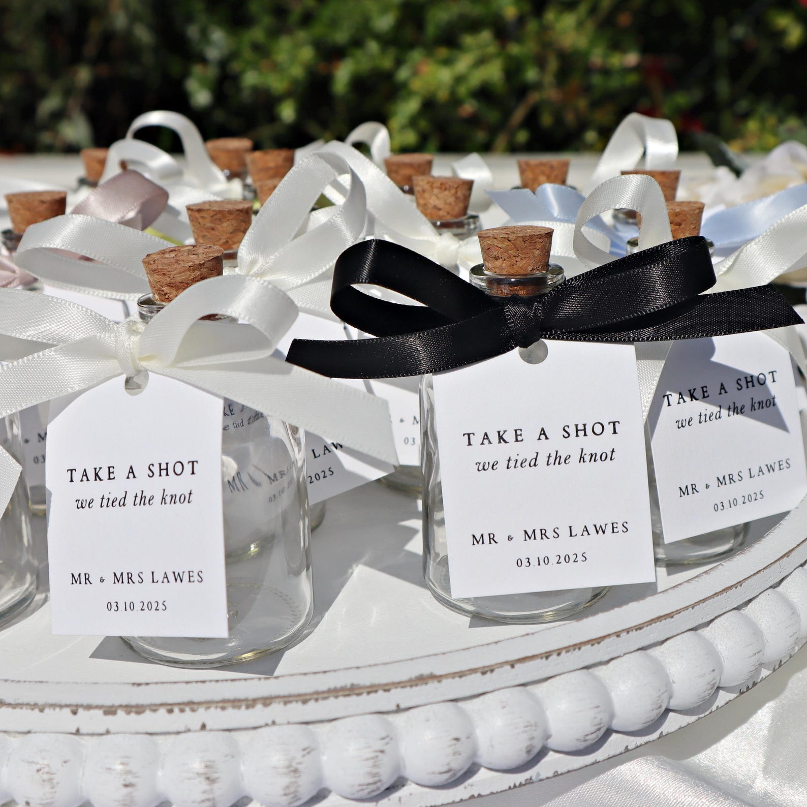 Take A Shot We Tied the Knot, Wedding Shot Favour Tags, Personalised ...