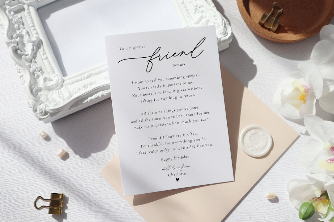 Personalised Card for Friend Birthday, Friend Birthday Card Female ...