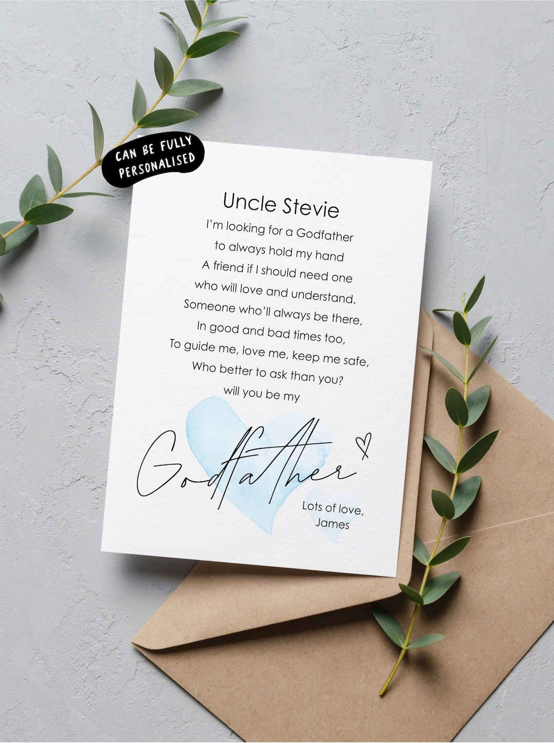 Will You Be My Godfather Card, Be My Godfather Card, Godfather Proposal ...