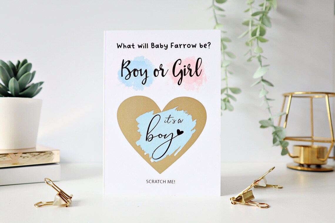 Gender Reveal Card Gender Reveal Scratch Card Gender Reveal - Etsy UK