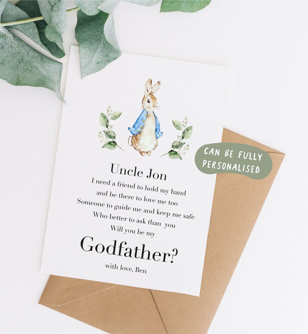 Will You Be My Godfather Card, Personalised Godfather Card, Godfather ...