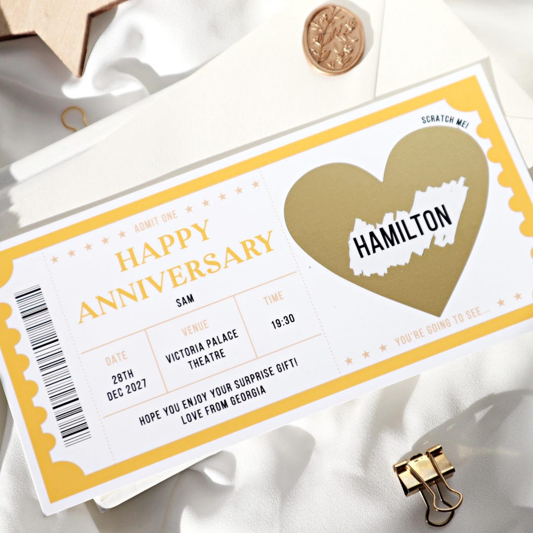 Musical Theatre Surprise Ticket, Personalised Concert Ticket ...