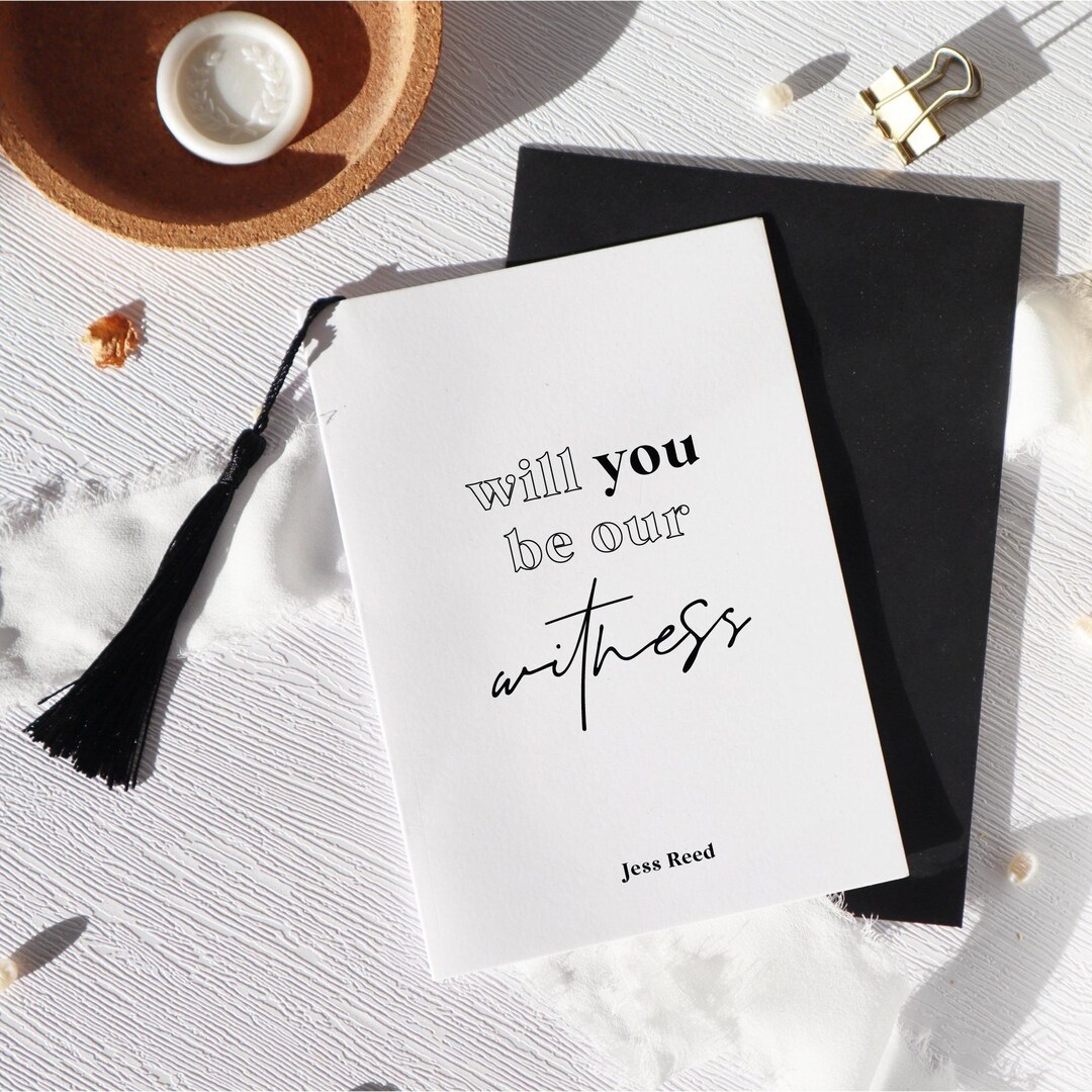 Will You Be Our Witness Card, Personalised Witness Card, Witness ...