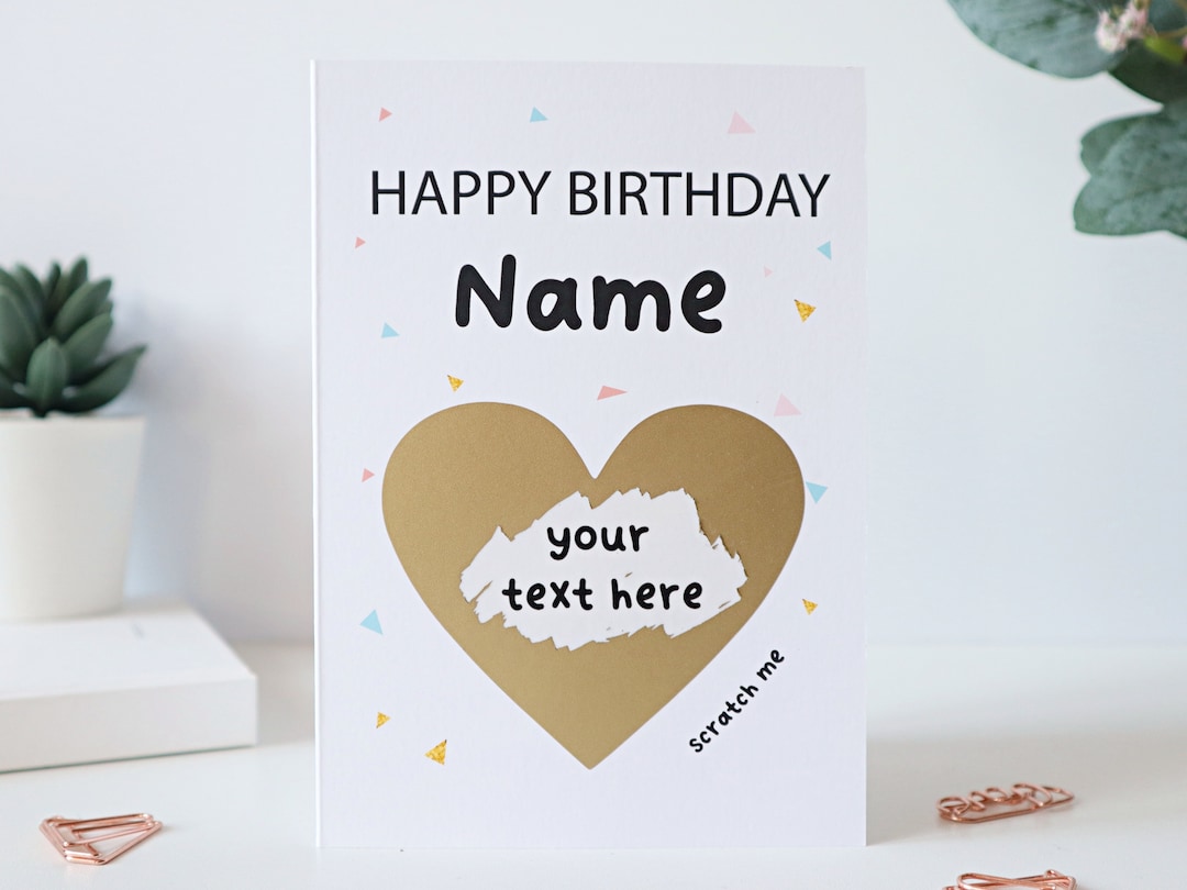 Scratch Reveal Card Birthday Reveal Card Scratch Off - Etsy