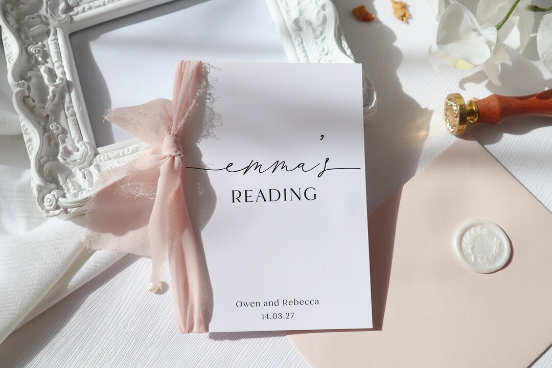 Personalised Wedding Reading Poem Card, Wedding Reading Poem Card ...