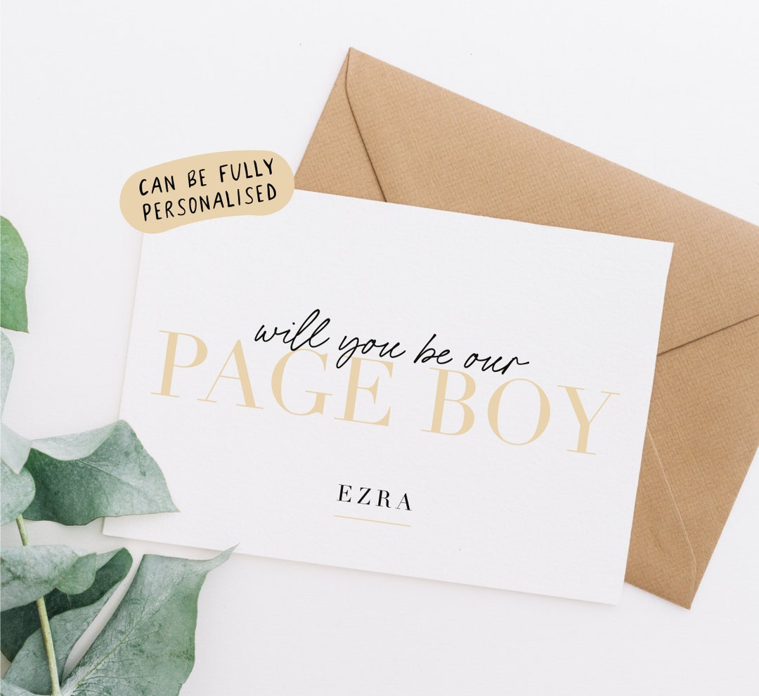 Will You Be Our Page Boy Card, Personalised Page Boy Wedding Proposal ...