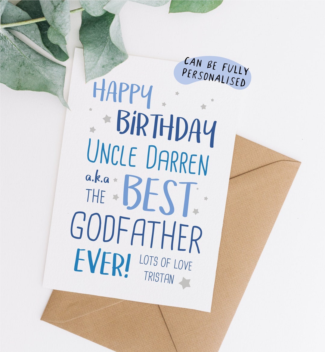 Birthday Card Godfather Personalised, Godfather Birthday Card, Birthday ...