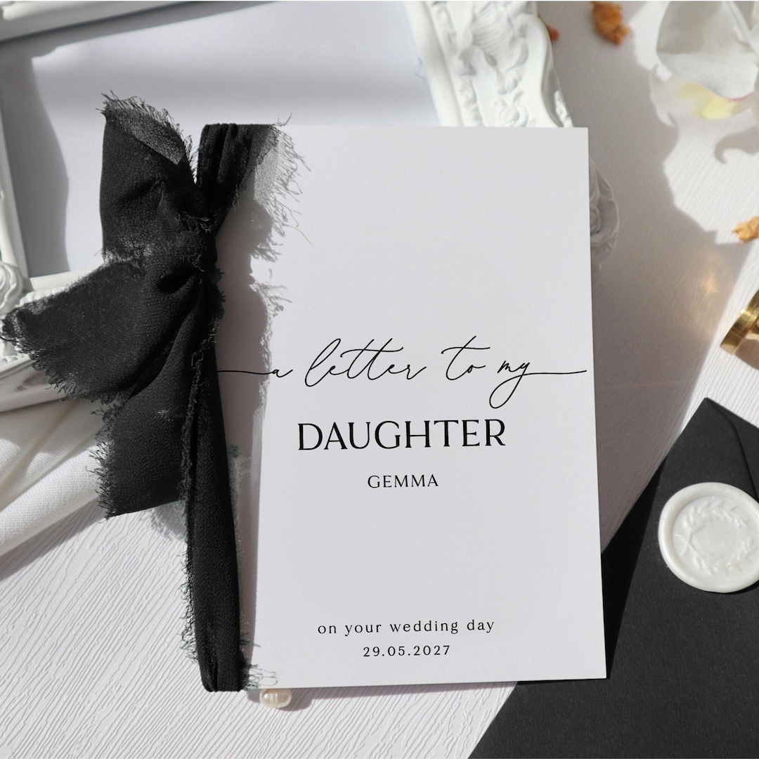 Wedding Letter to Daughter Card, Daughter Personalised Wedding Day Card ...