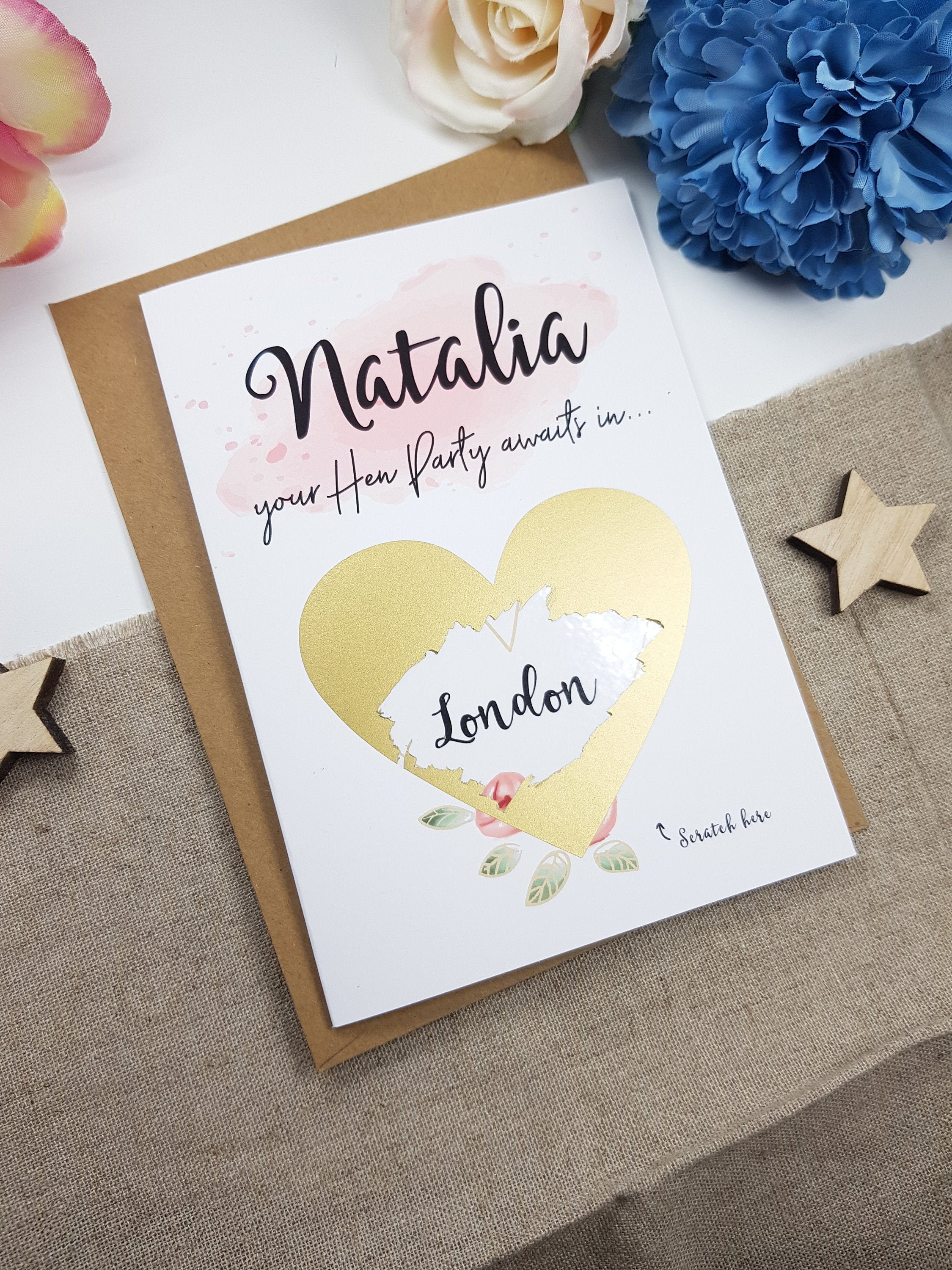 Hen do Surprise card scratch Hen do Card Hen party surprise | Etsy