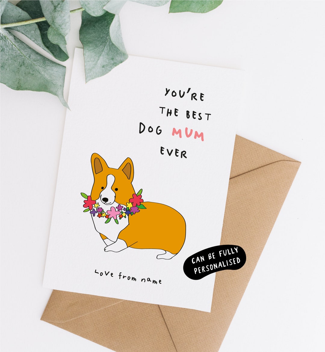The Best Dog Mum Card, Personalised Mothers Day Card From the Dog ...