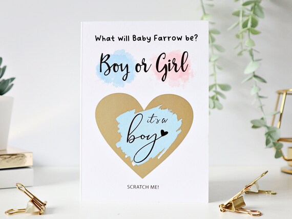 Gender Reveal Card Gender Reveal Scratch Card Gender Reveal - Etsy UK