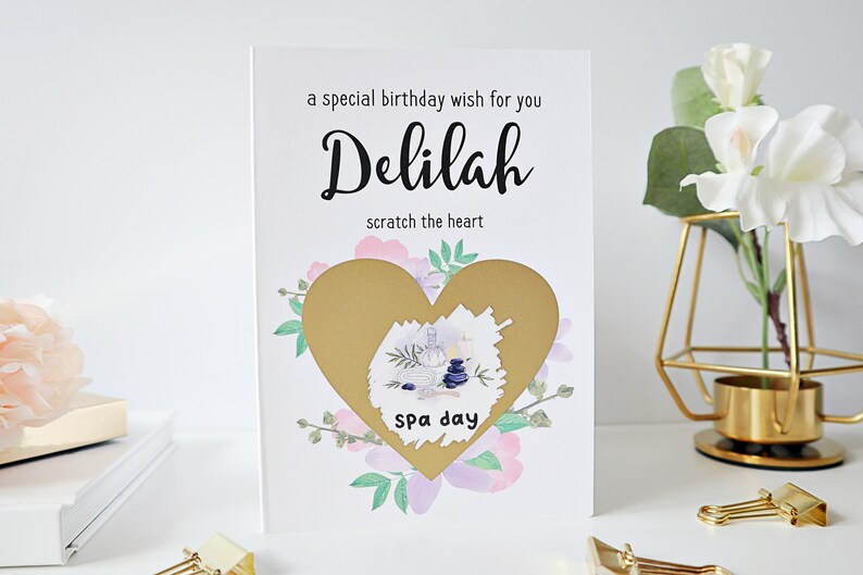 Spa Day Birthday Card Birthday Present Scratch Card Spa Day - Etsy UK