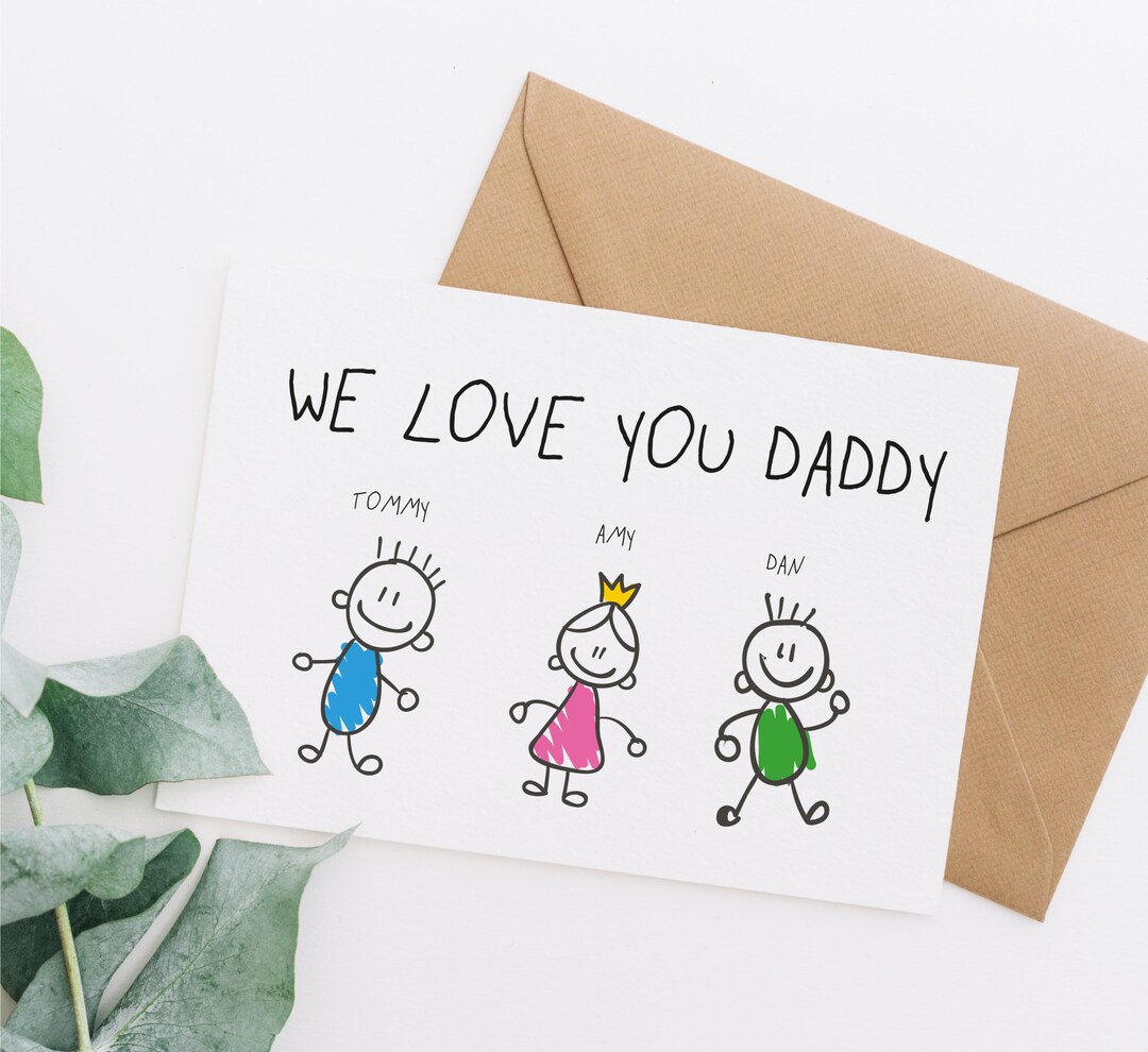 We Love You Daddy Card Father's Day Card Fathers Day - Etsy UK
