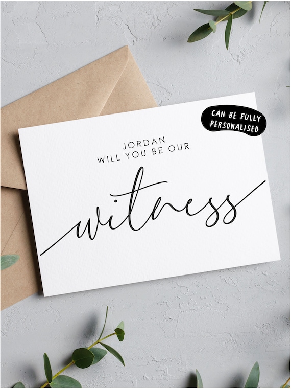 Will You Be Our Witness Card Be Our Witness Card Witness | Etsy