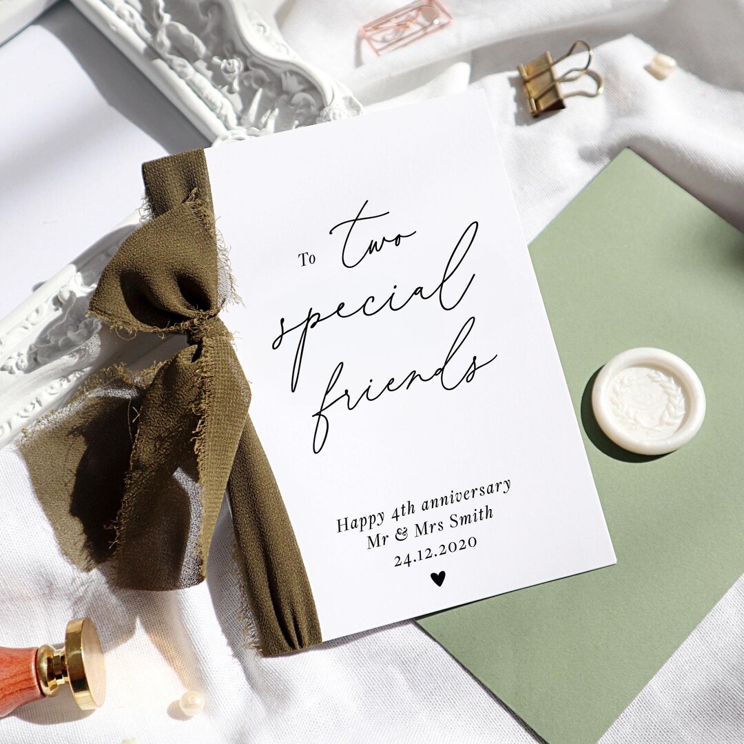 Happy Anniversary Card Friends, Friend Anniversary Card, Anniversary ...