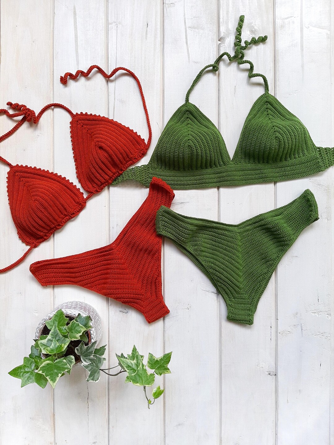 Handmade Crochet Bikini: Boho Festival Swimsuit - Etsy