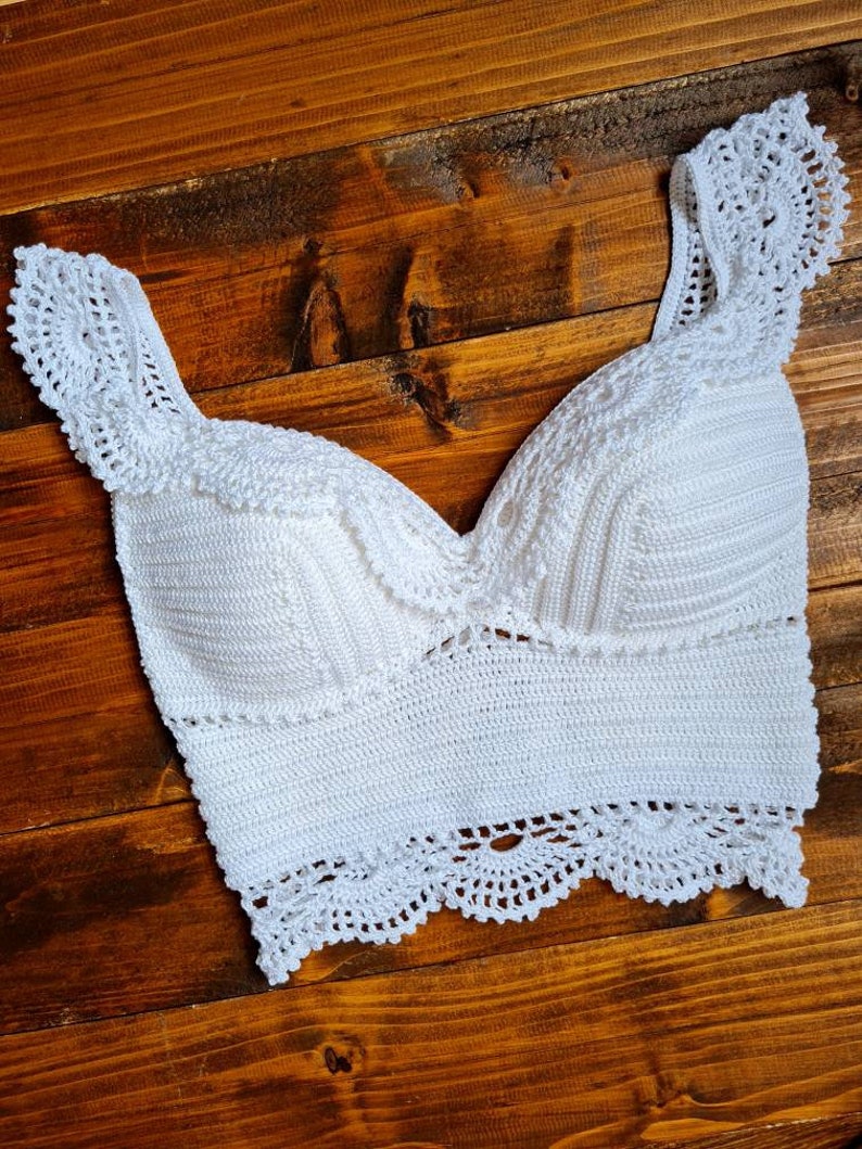 Crochet White Crop Top Crochet Halter Top Festival Crop Top Etsy